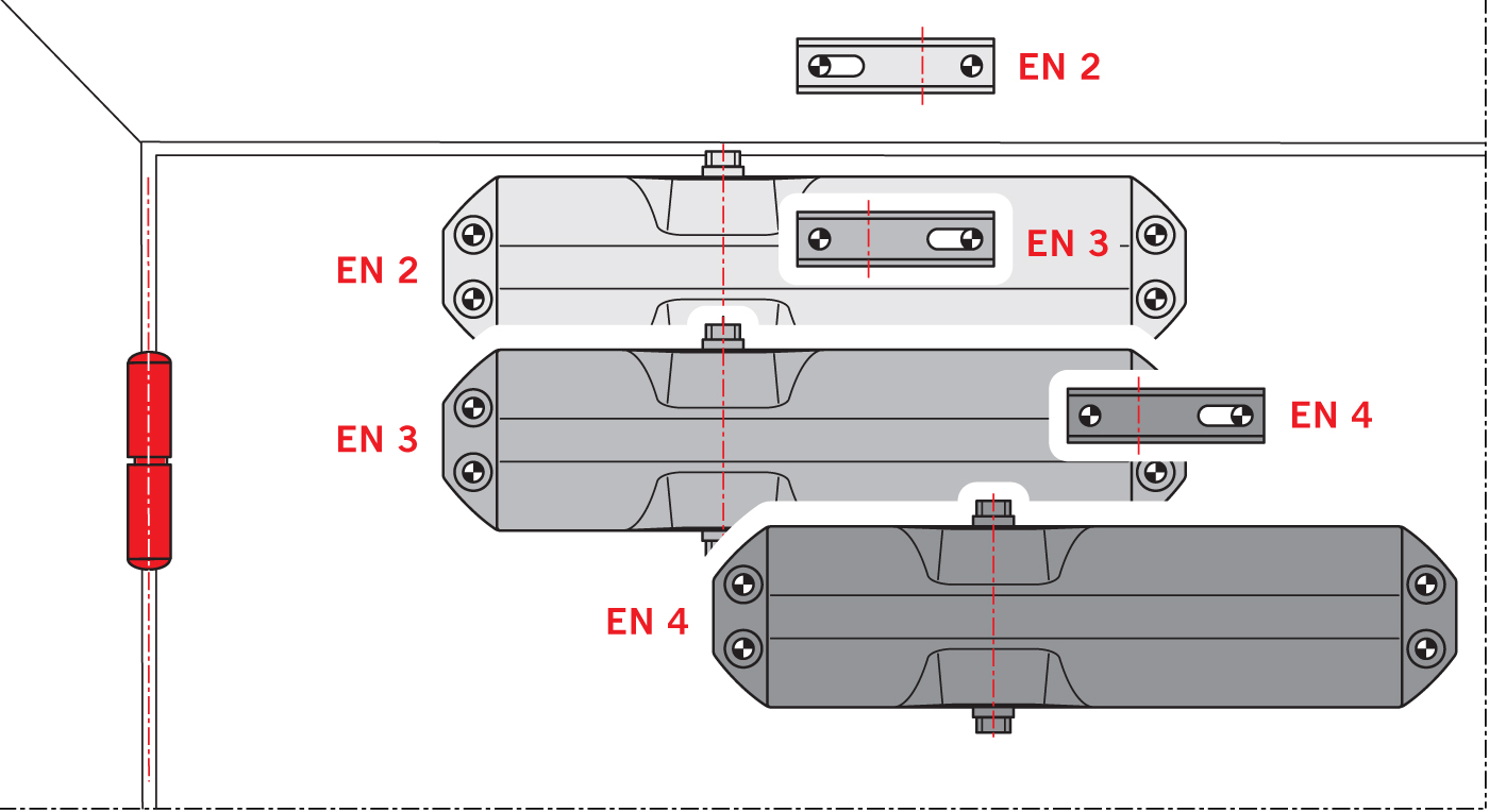 Dorma TS68 Σούστα πόρτας με γρανάζι, με ρυθμιζόμενη δύναμη Νο 2-4 | 62 ...
